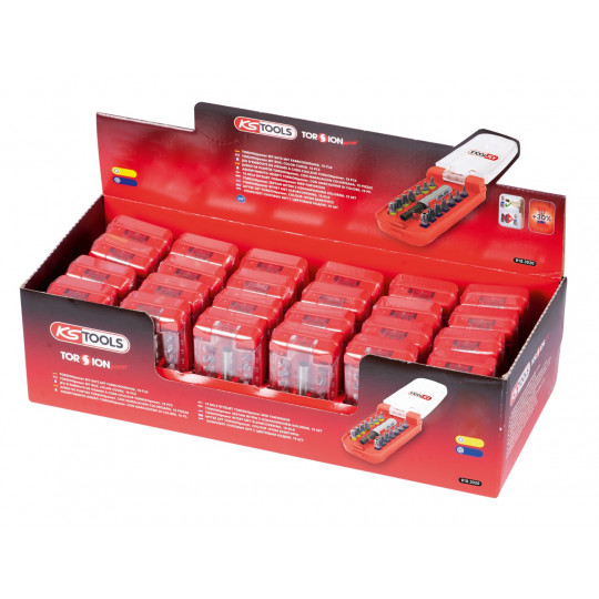 918.3020D | Présentoir de jeu d'embouts de vissage TORX - TORX percé à code couleur TORSIONplus ...