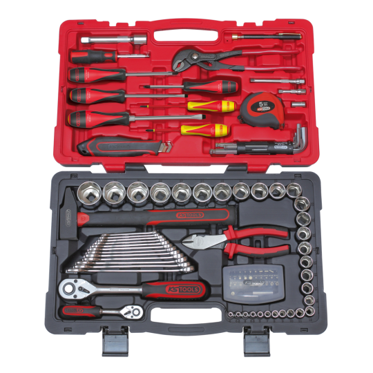 922.0701 | Coffret de douilles et accessoires ULTIMATE 1/4" - 1/2", 100 pièces. Outillage KS Tools