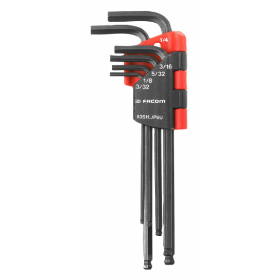 83SH.JU8 | Jeu de 8 clés Allen longue tête sphérique en pouces, BTR ...