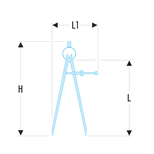DELA.1901.05 | Compas à pointe sèche H: 195mm | Outillage Facom ...