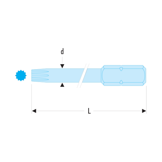 EV.205L | Embout de vissage M5 XZN longs (série 2) pour vis à empreinte ...
