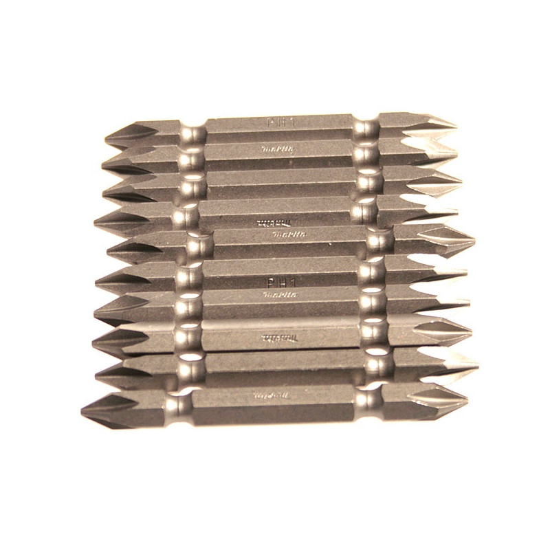 P-20775 | Embouts vissage Makita doubles cruciforme PHILLIPS Hexa 1/4'' PH1/PH1, Longueur 65mm ...