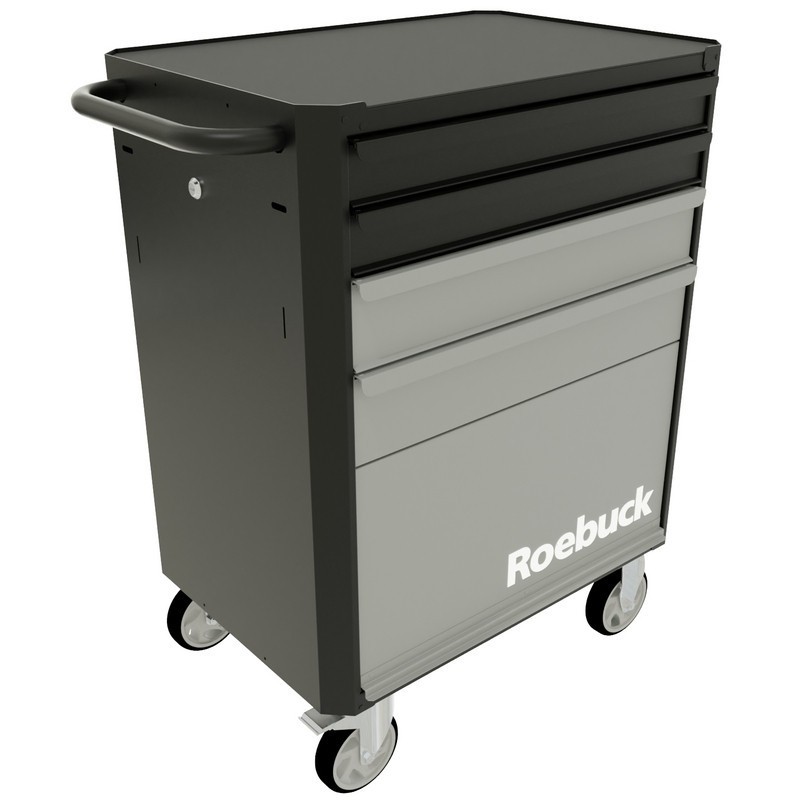 SERVANTE 4 TIROIRS + SOUTE NOIR/GRIS - ROEBUCK | 893457