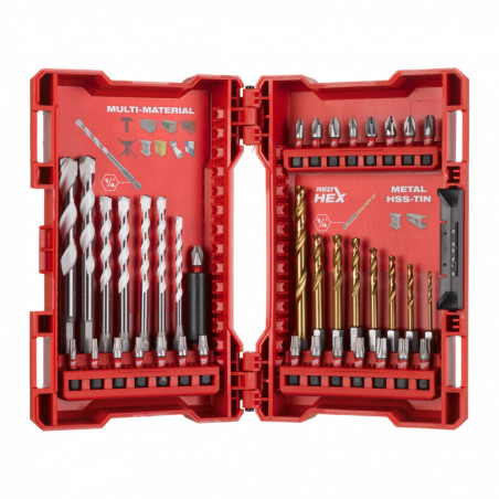 COFFRET RED HEX & MULTI-MATÉRIAUX - 39PC Milwaukee | 4932479854